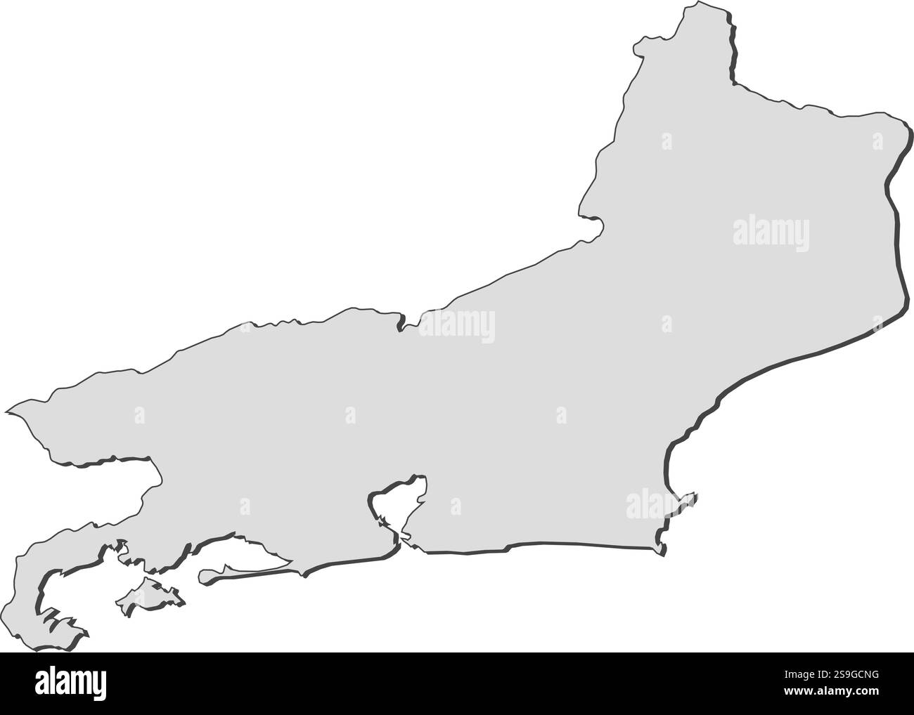 Rio de janeiro vector outline map Black and White Stock Photos & Images ...