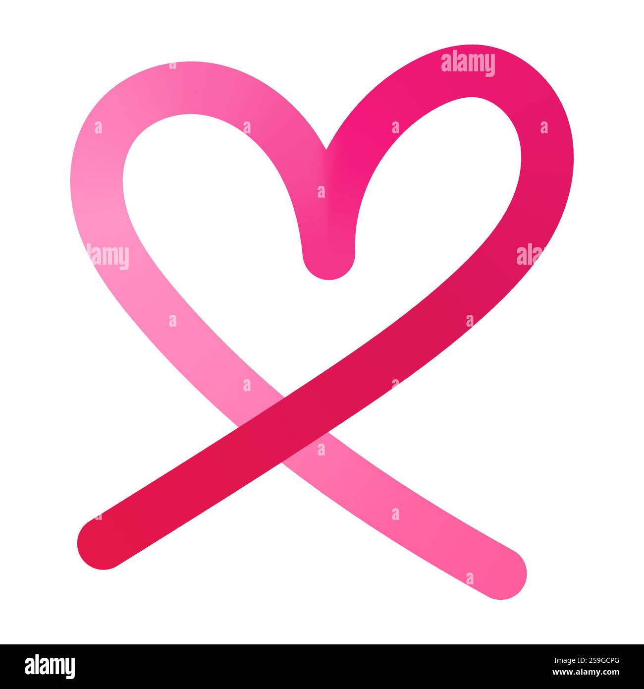 Gradient heart illustrations. Modern ribbon shapes, intertwined loops ...