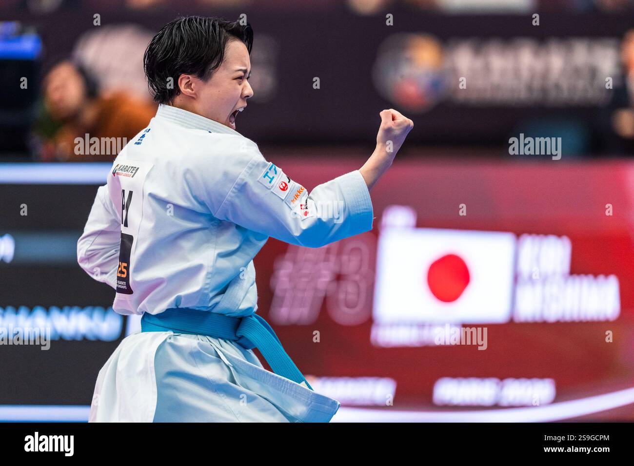 Kiri Mishima (JPN) Female Kata bronze medal match during the Paris Open ...