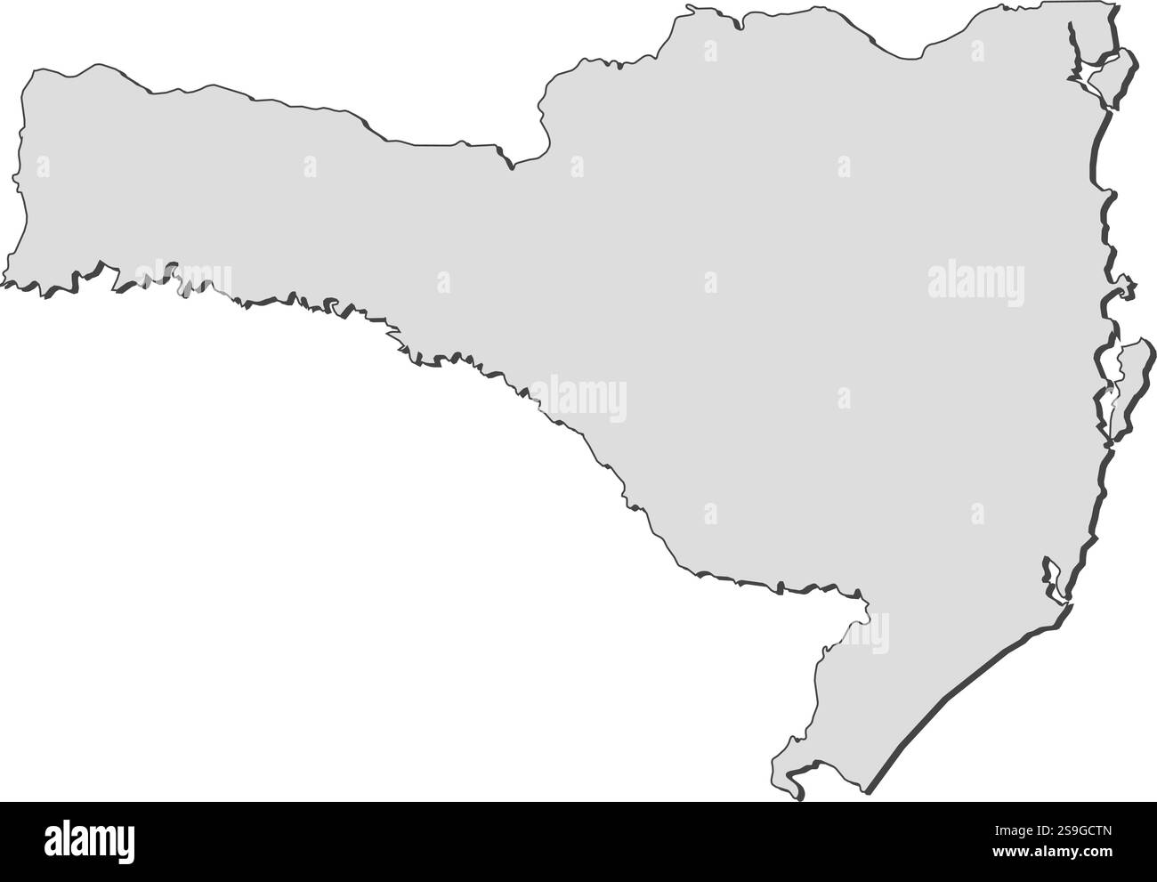 Map of Santa Catarina, a province of Brazil Stock Vector Image & Art ...