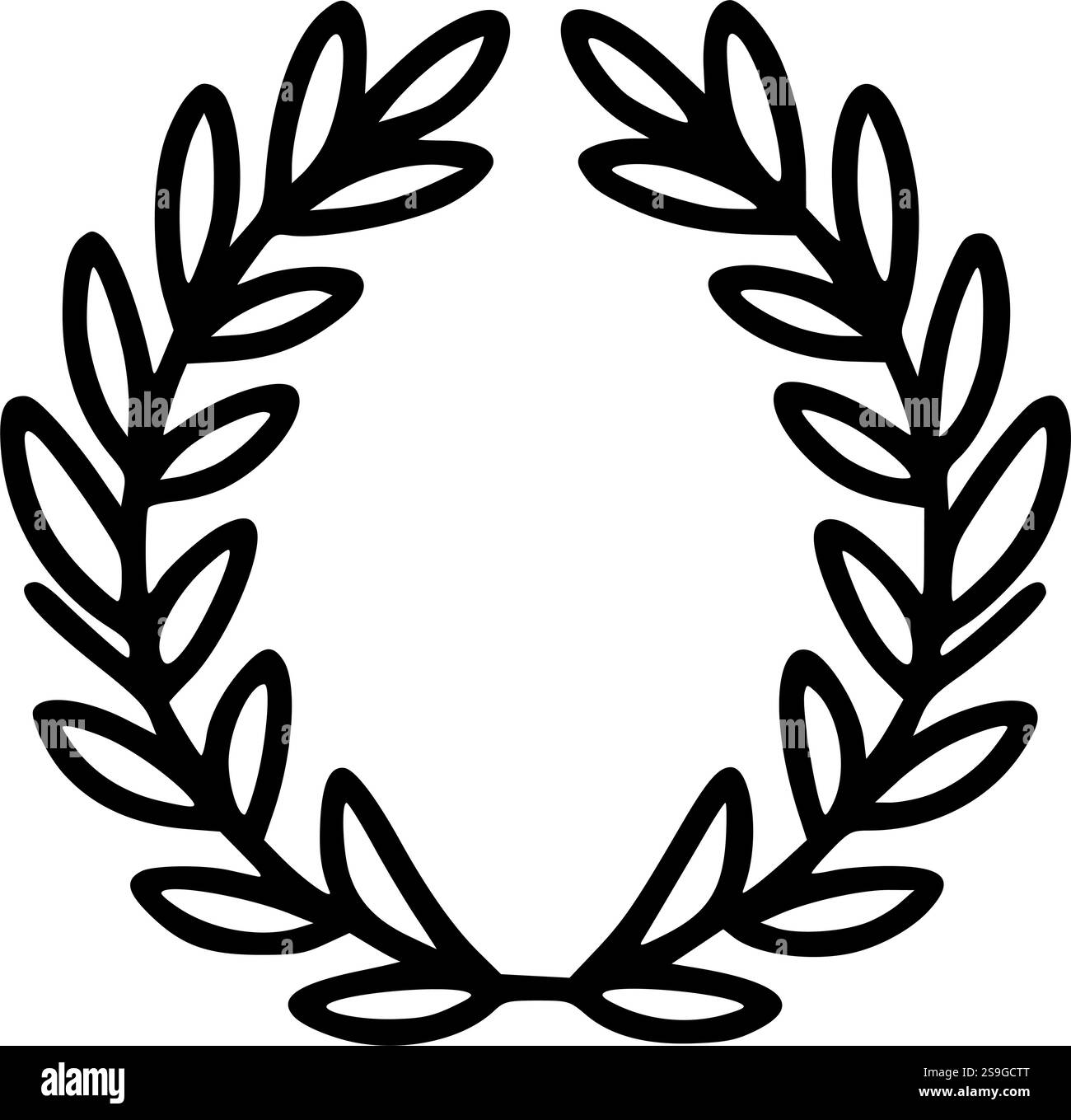 Laurel wreath silhouette perfect for wedding crafts, award designs, and sublimation projects ...