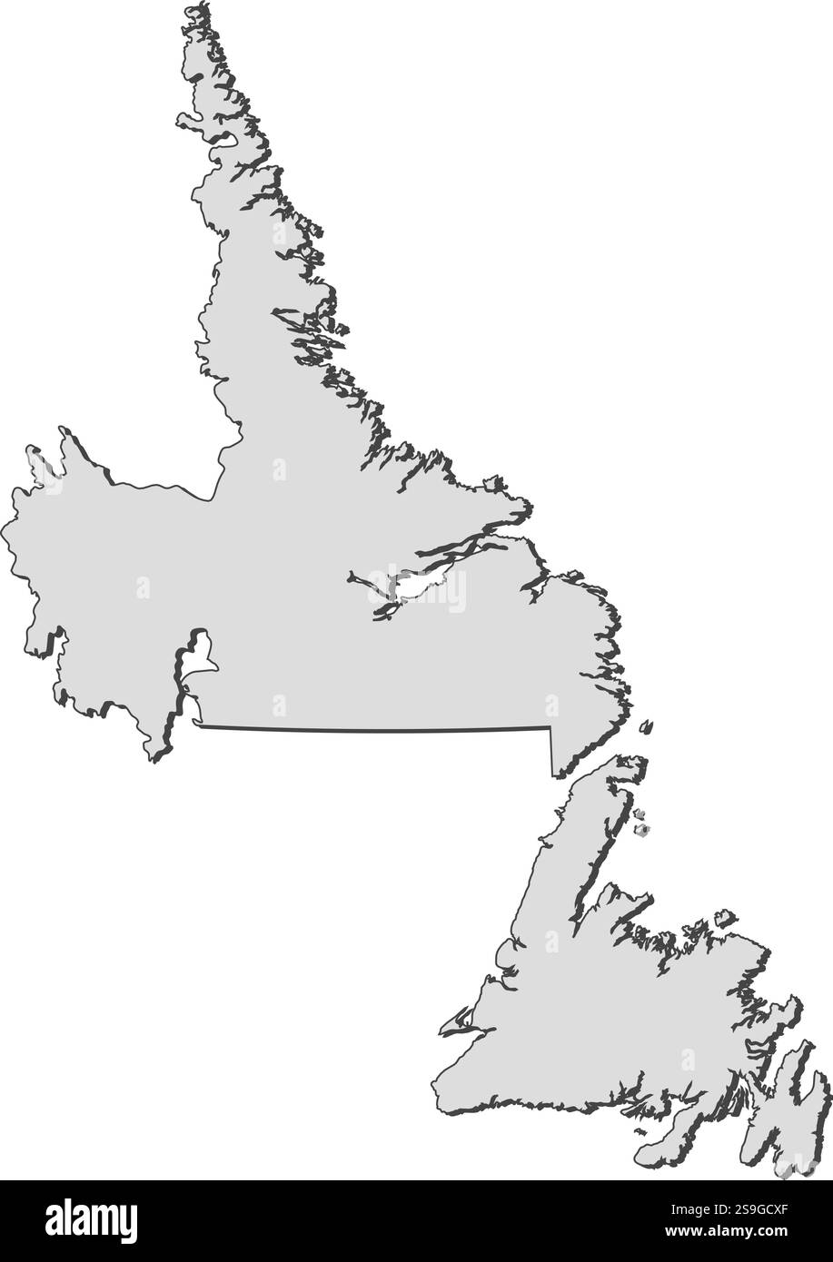 Map of Newfoundland and Labrador, a province of Canada Stock Vector ...
