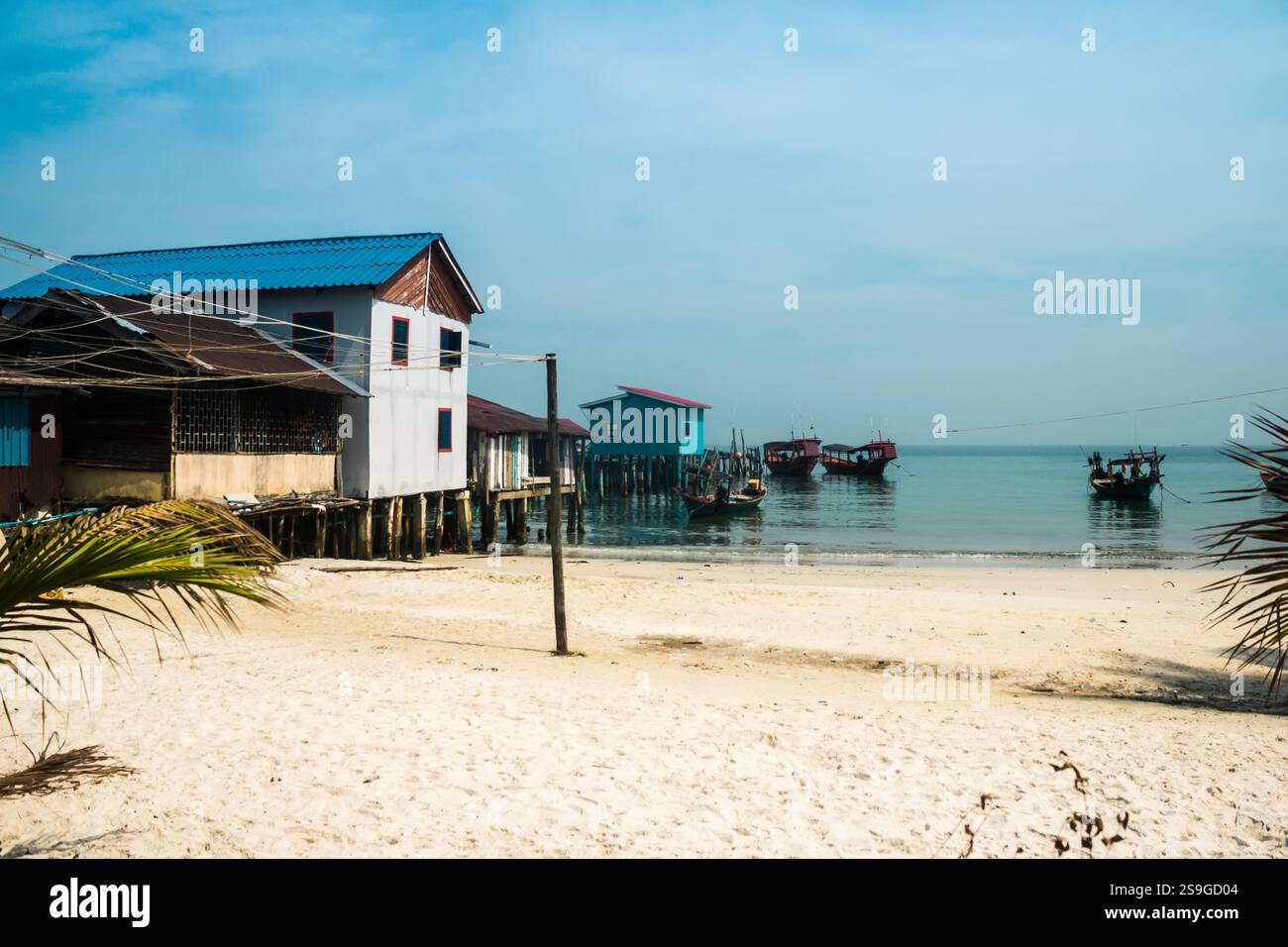 Koh Rong, Cambodia, January 24, 2025 Streets of Koh Touch, the main ...