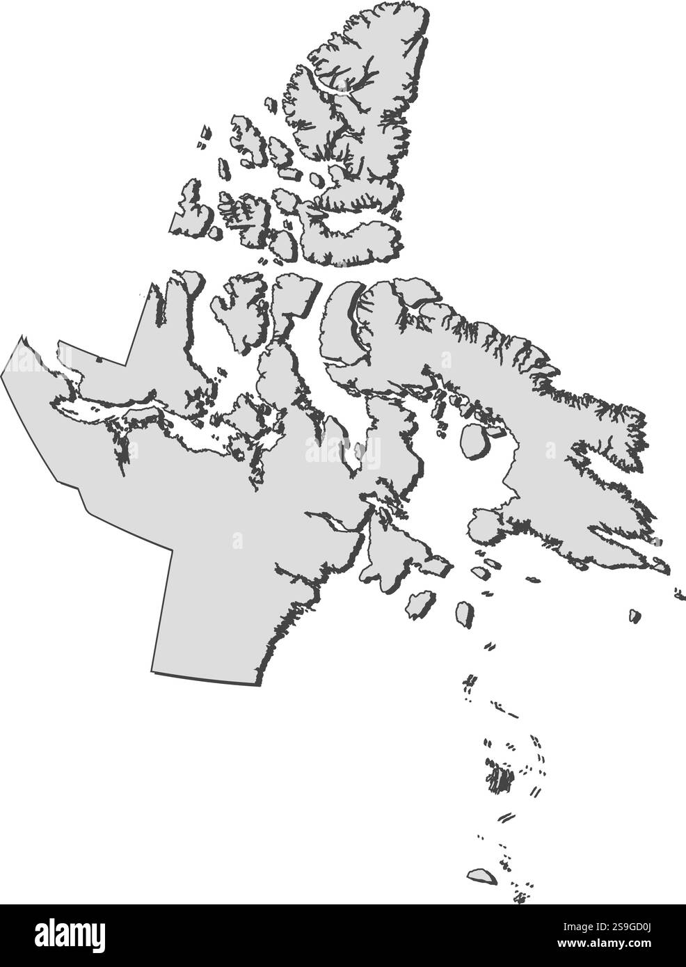 Nunavut contour Cut Out Stock Images & Pictures - Alamy