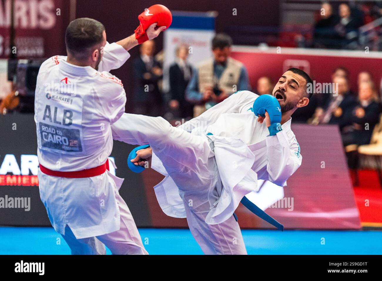 Orges Arifi (ALB) and Ali Meskini (IRI) Male Kumite -60 Kg Bronze medal ...