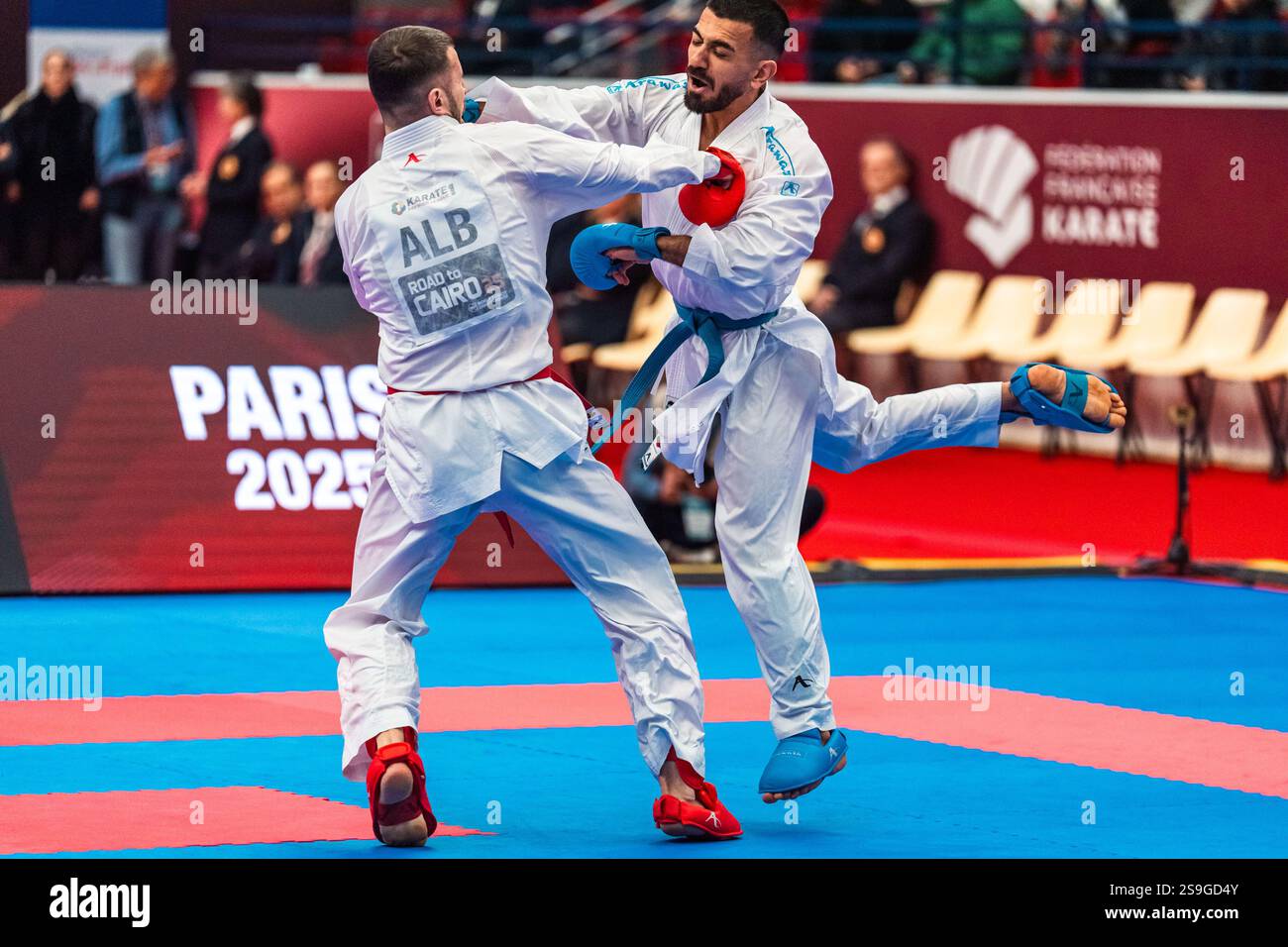 Orges Arifi (ALB) and Ali Meskini (IRI) Male Kumite -60 Kg Bronze medal ...