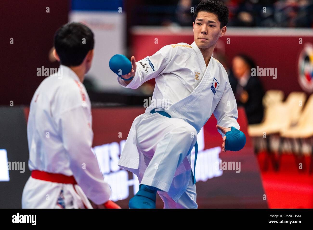 Hiromu Hashimoto (JPN) and Kaisar Alpysbay (KAZ) Male Kumite -60 Kg ...