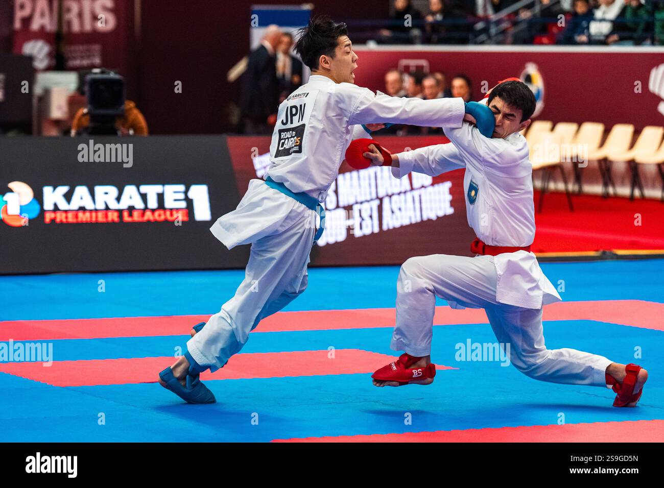Hiromu Hashimoto (JPN) and Kaisar Alpysbay (KAZ) Male Kumite -60 Kg ...