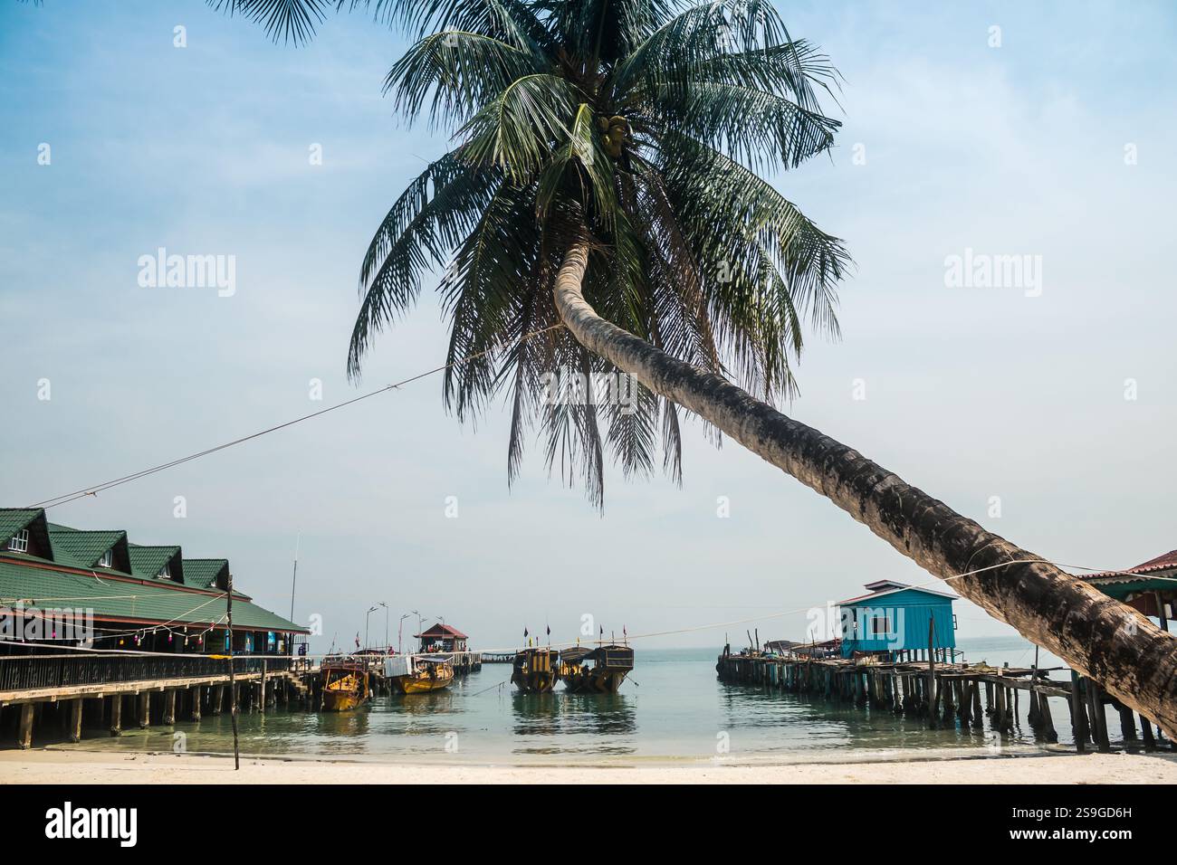 Koh Rong, Cambodia, January 24, 2025 Streets of Koh Touch, the main ...