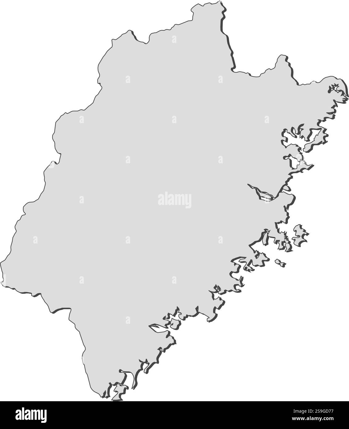 Fujian vector outline map hi-res stock photography and images - Alamy