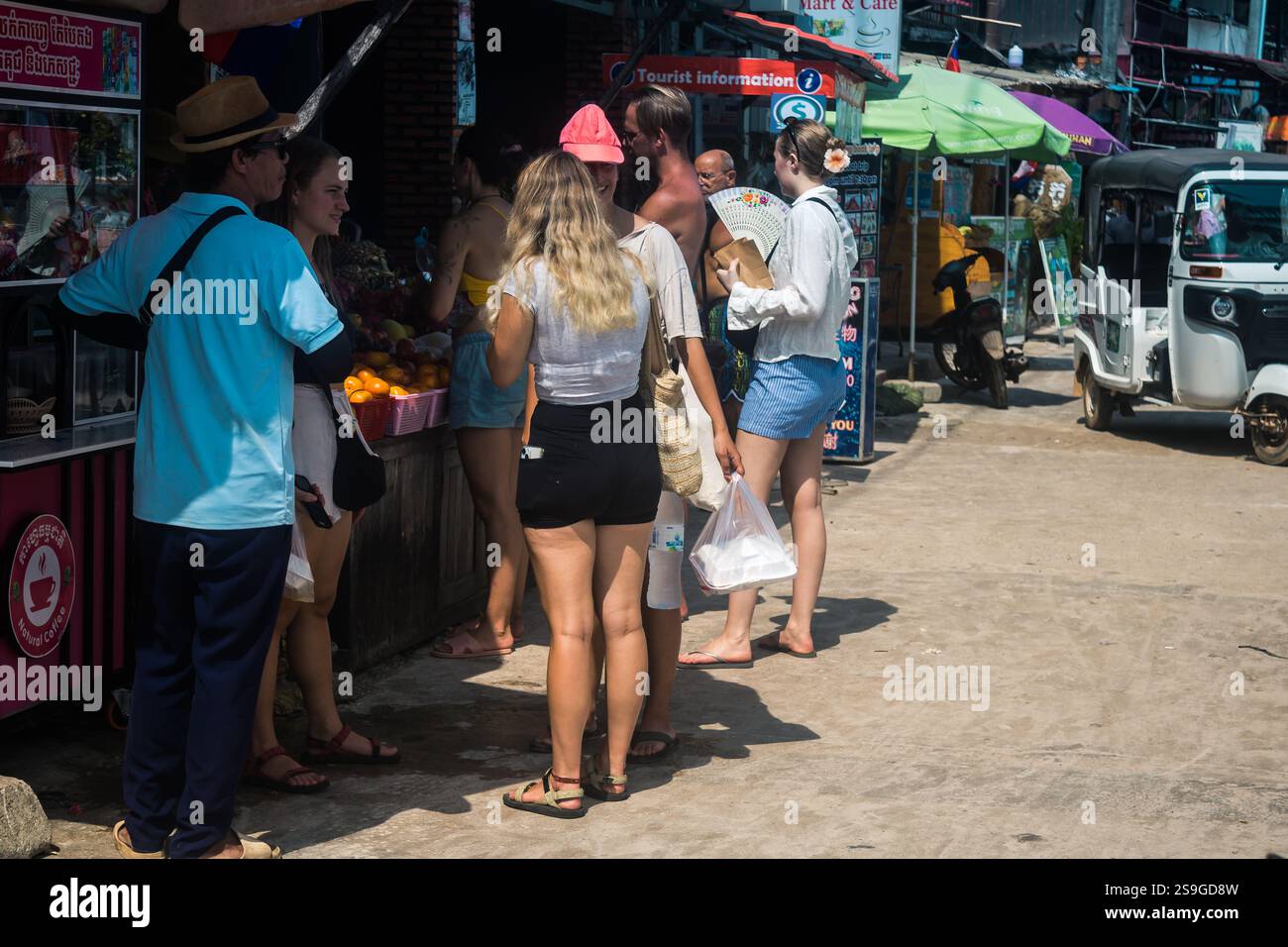 Koh Rong, Cambodia, January 24, 2025 Streets of Koh Touch, the main ...