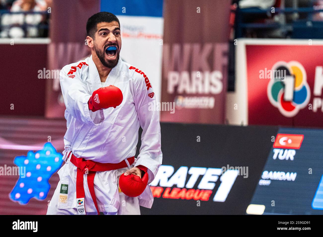 Christos-Stefanos Xenos (GRE) Male Kumite -60 Kg final during the Paris ...