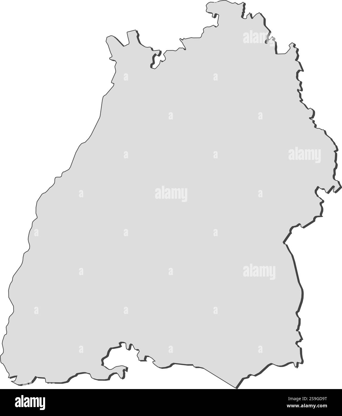 Map of Baden-Württemberg, a province of Germany Stock Vector Image ...