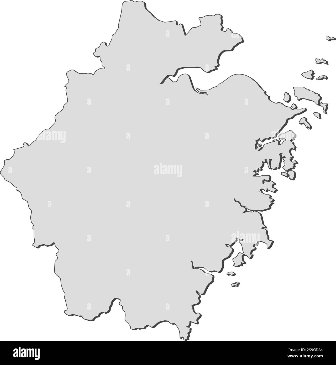 Map of Zhejiang, a province of China Stock Vector Image & Art - Alamy
