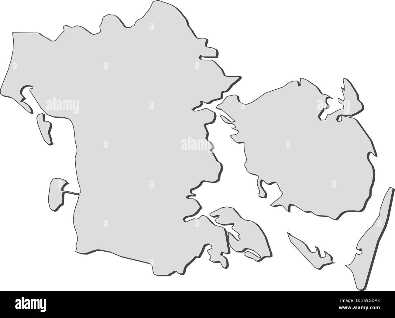Syddanmark vector map hi-res stock photography and images - Alamy