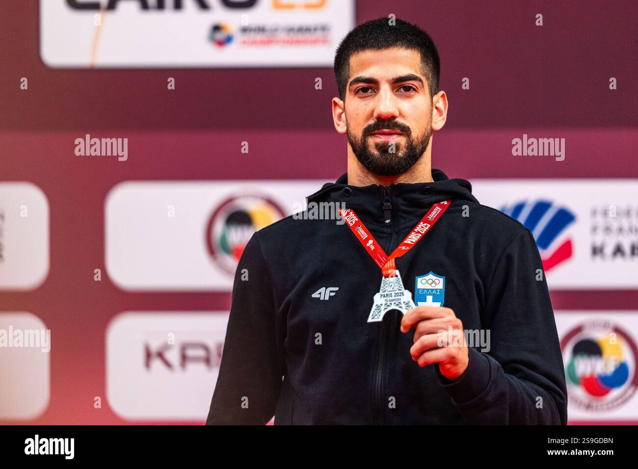 Christos-Stefanos Xenos (GRE) Male Kumite -60 Kg podium during the ...