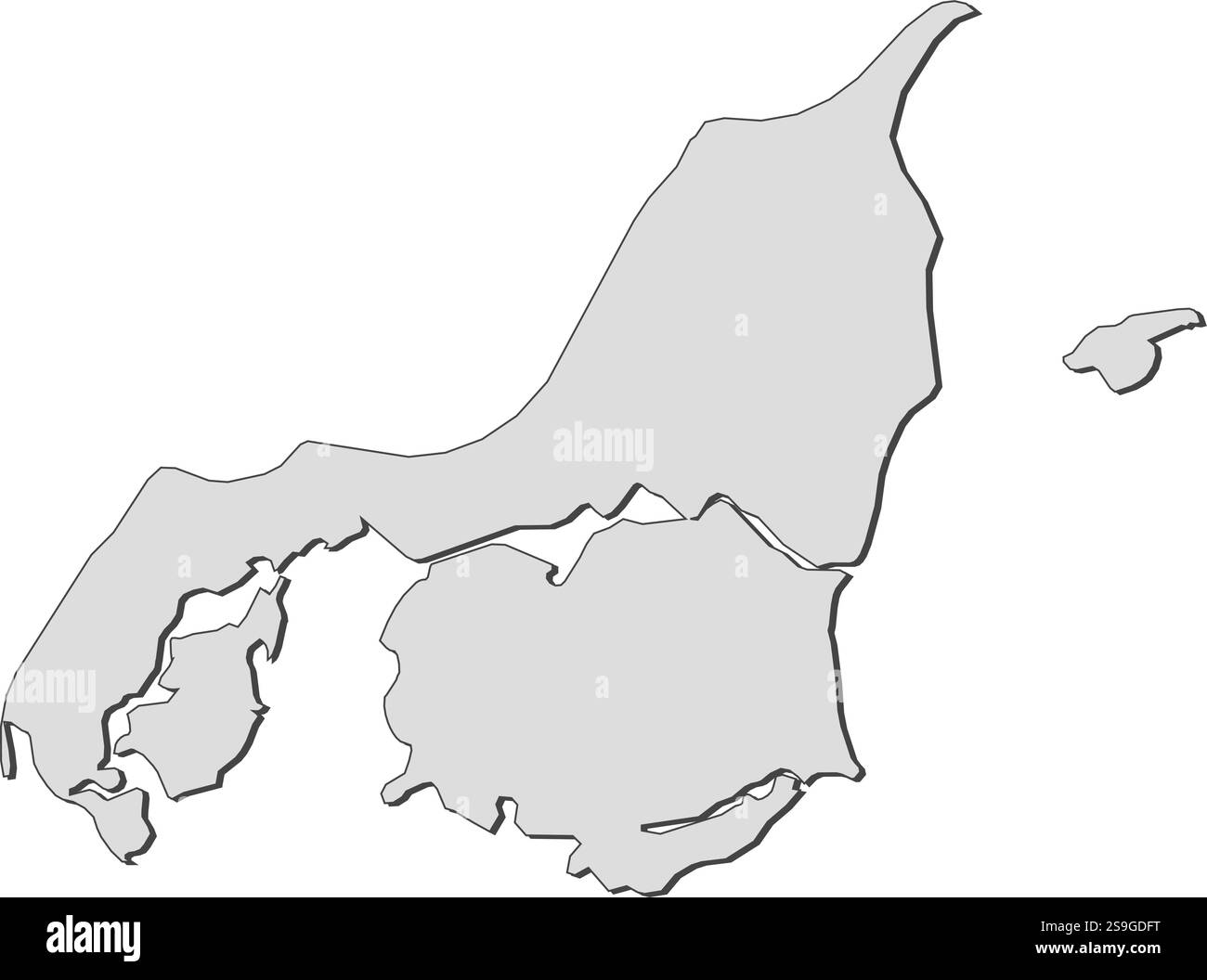 Map of North Denmark, a province of Danmark Stock Vector Image & Art ...