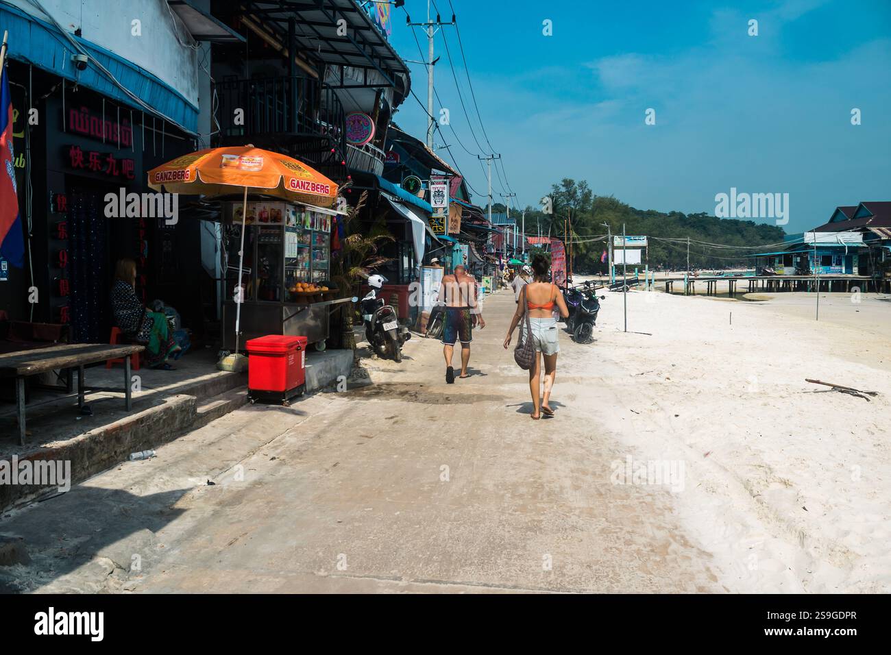 Koh Rong, Cambodia, January 24, 2025 Streets of Koh Touch, the main ...