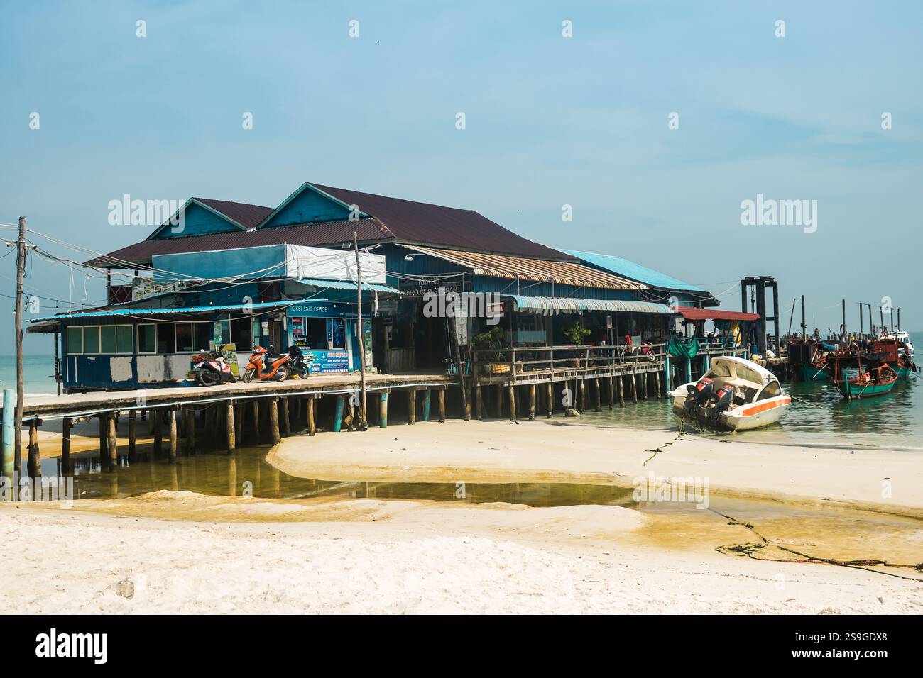 Koh Rong, Cambodia, January 24, 2025 Streets of Koh Touch, the main ...