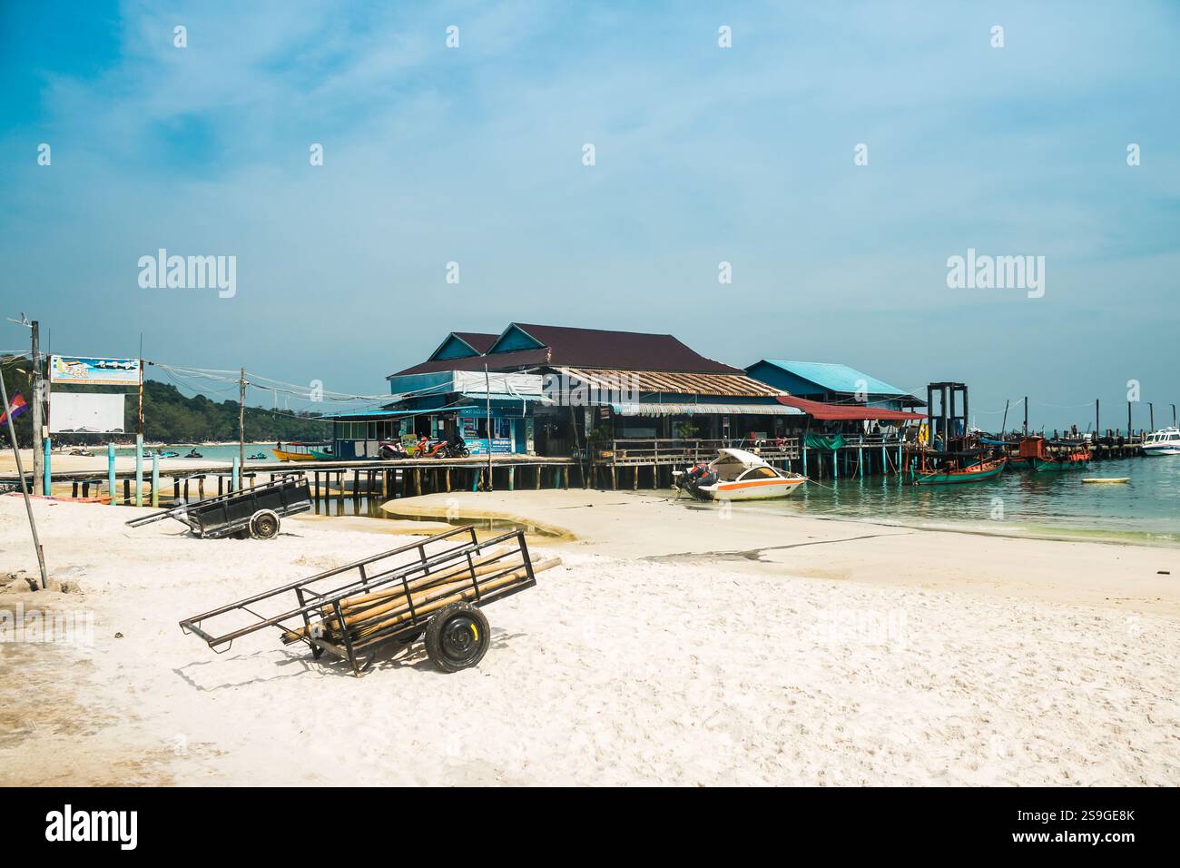 Koh Rong, Cambodia, January 24, 2025 Streets of Koh Touch, the main ...