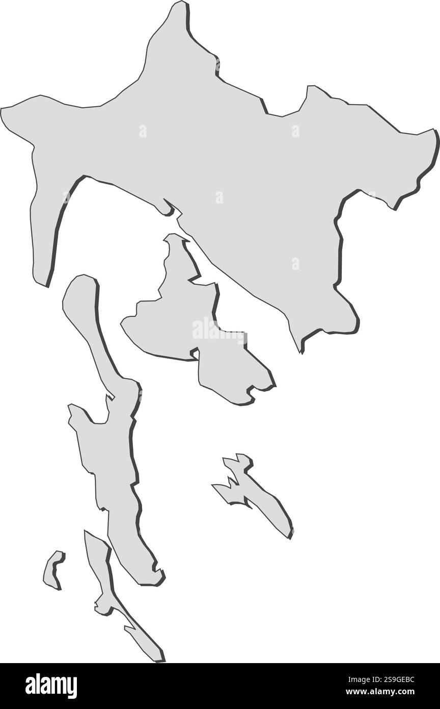 Map of Primorje-Gorski Kotar, a province of Croatia Stock Vector Image ...
