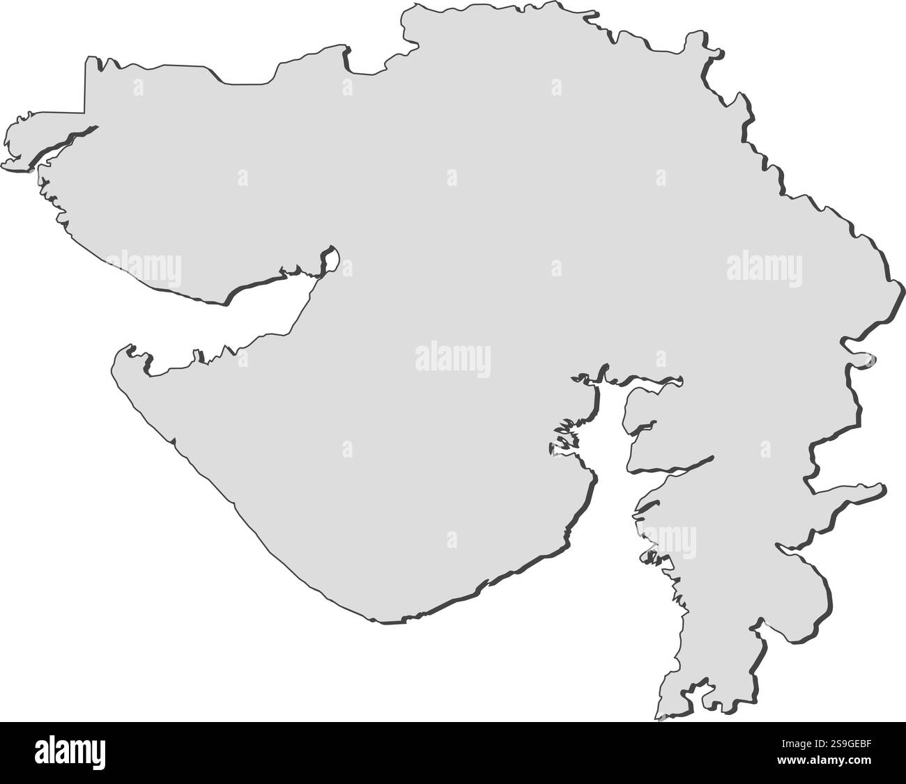 Map of Gujarat, a province of India Stock Vector Image & Art - Alamy