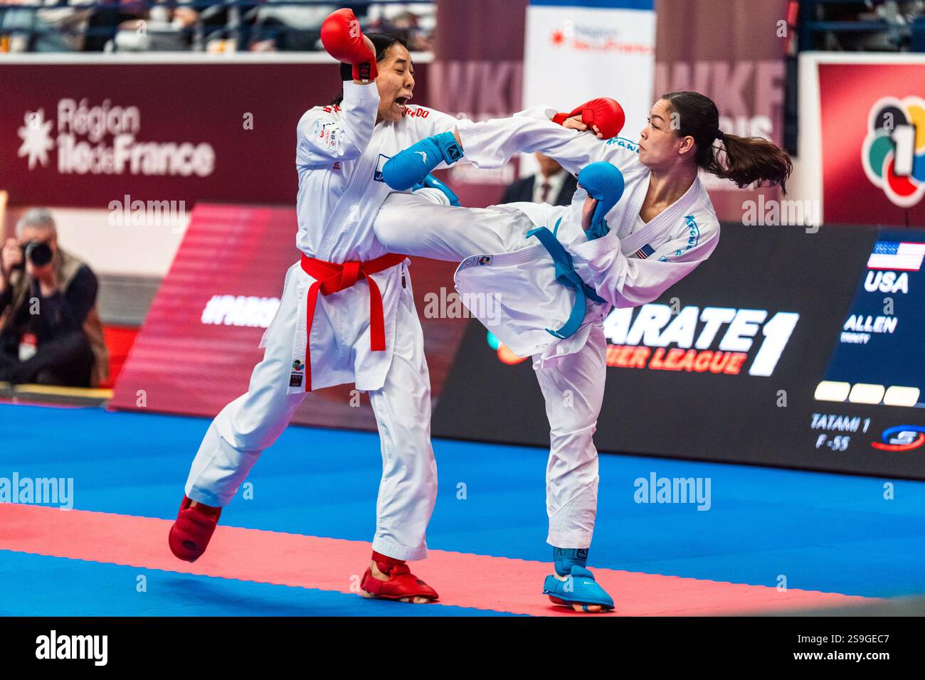 Rina Kodo (JPN) and Trinity Allen (USA) Female Kumite -55Kg bronze ...