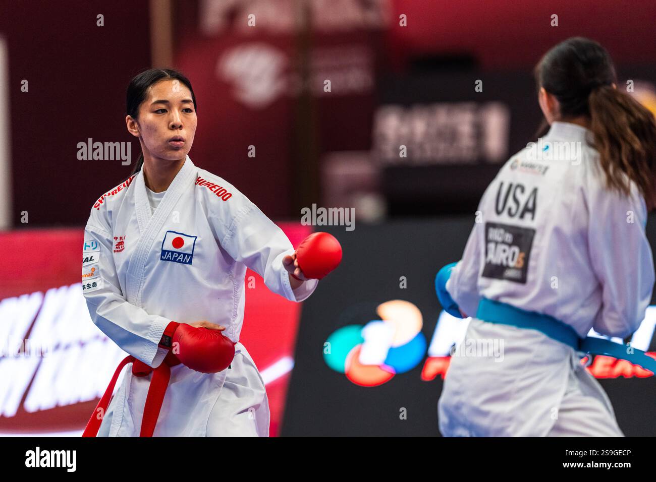 Rina Kodo (JPN) and Trinity Allen (USA) Female Kumite -55Kg bronze ...