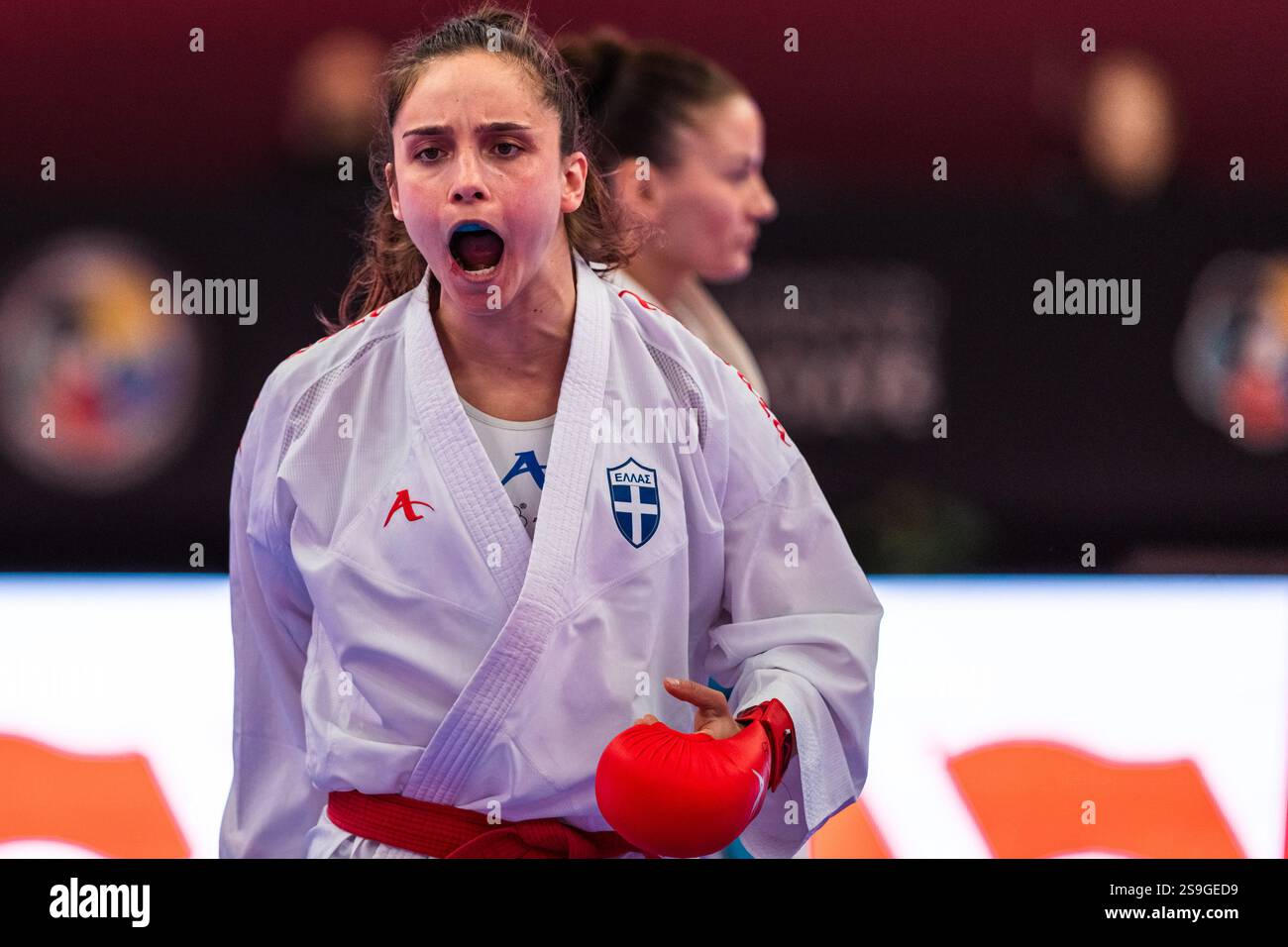 Maria Stoli (GRE) and Tuba Yakan (TUR) Female Kumite -55Kg bronze medal ...