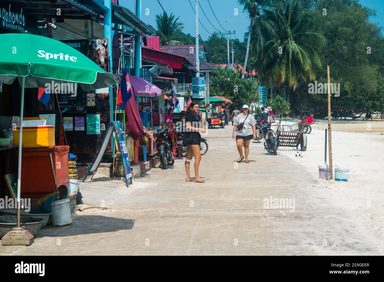 Koh Rong, Cambodia, January 24, 2025 Streets of Koh Touch, the main ...