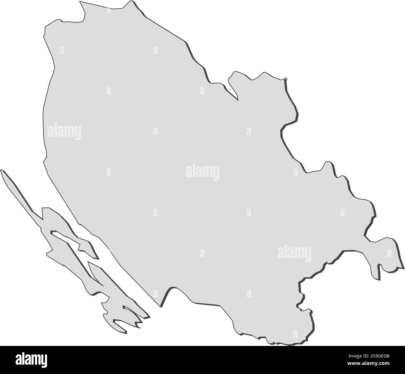 Map of Lika-Senj, a province of Croatia Stock Vector Image & Art - Alamy