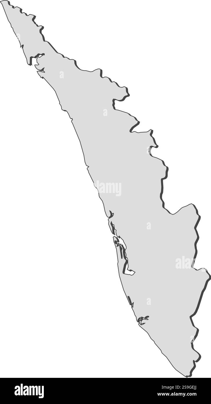 Kerala map outline hi-res stock photography and images - Alamy
