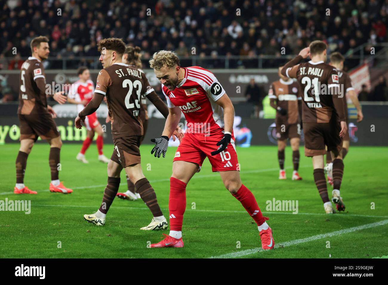 Union Berlin's Benedict Hollerbach reacts during the German Bundesliga ...
