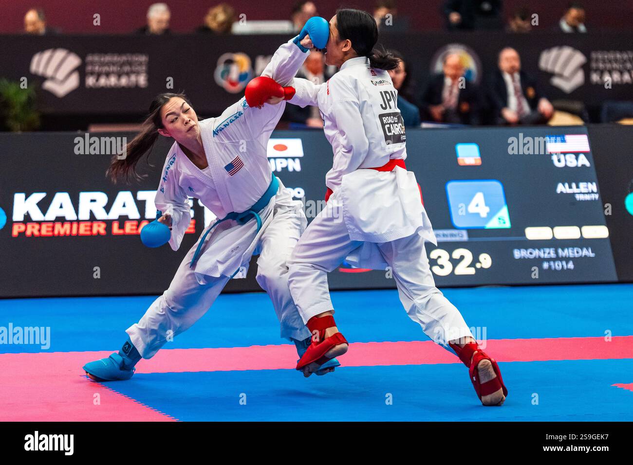Rina Kodo (JPN) and Trinity Allen (USA) Female Kumite -55Kg bronze ...
