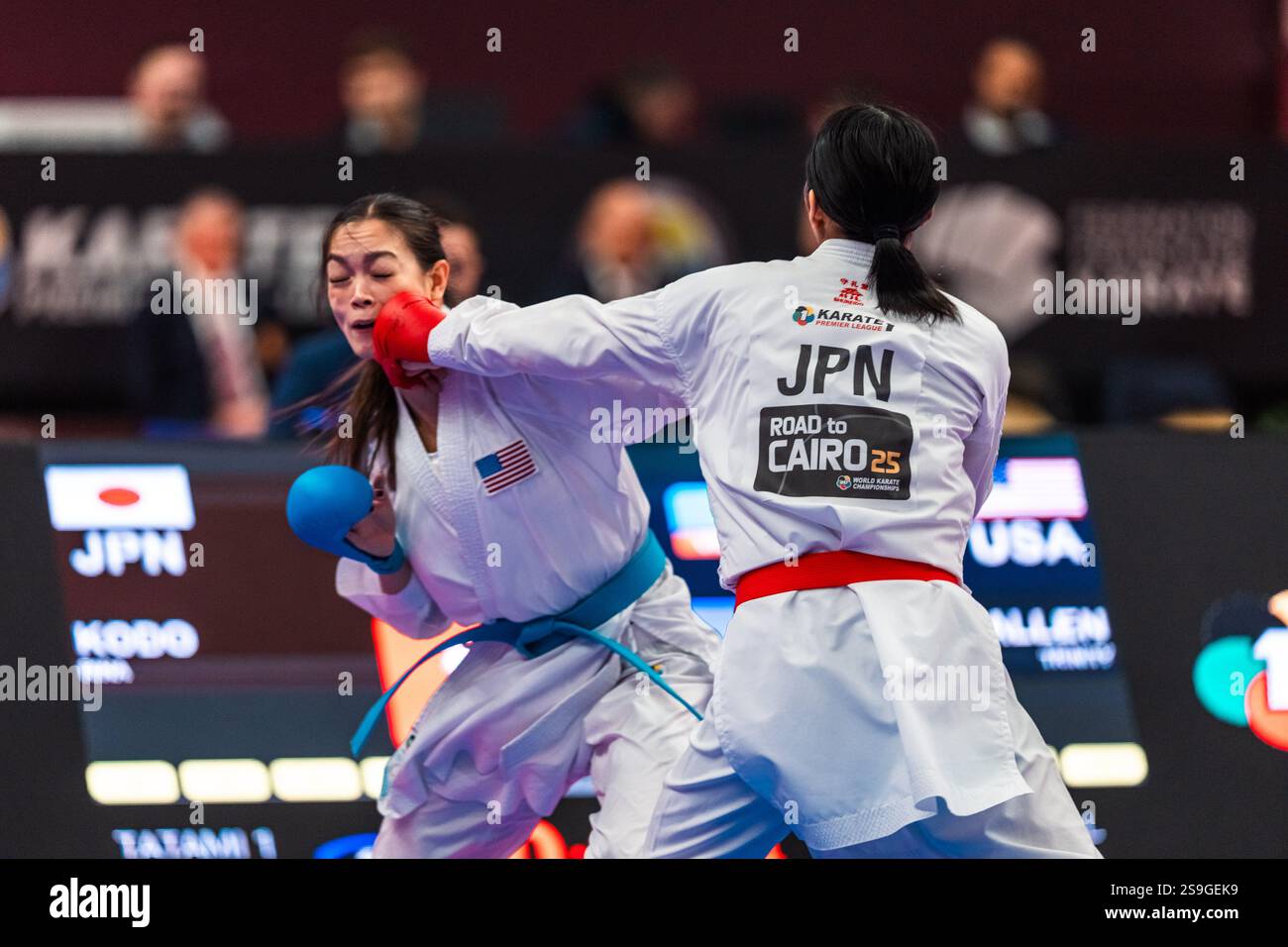 Rina Kodo (JPN) and Trinity Allen (USA) Female Kumite -55Kg bronze ...