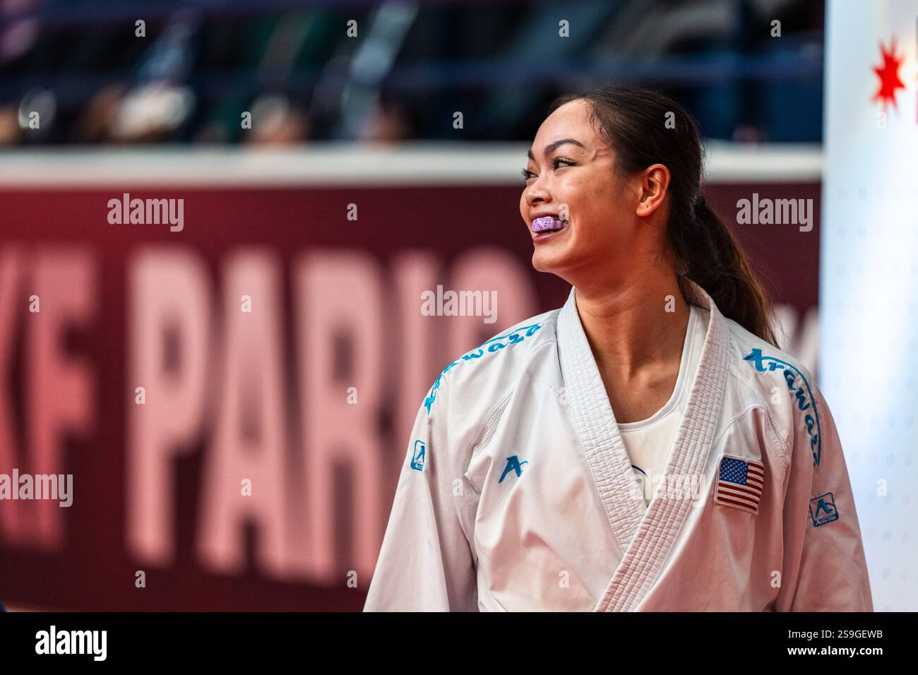 Trinity Allen (USA) Female Kumite -55Kg bronze medal match during the ...