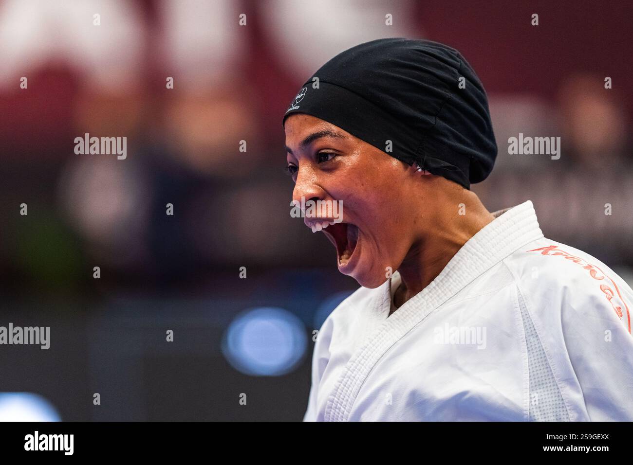 Ahlam Youssef (EGY) Female Kumite -55Kg final during the Paris Open ...