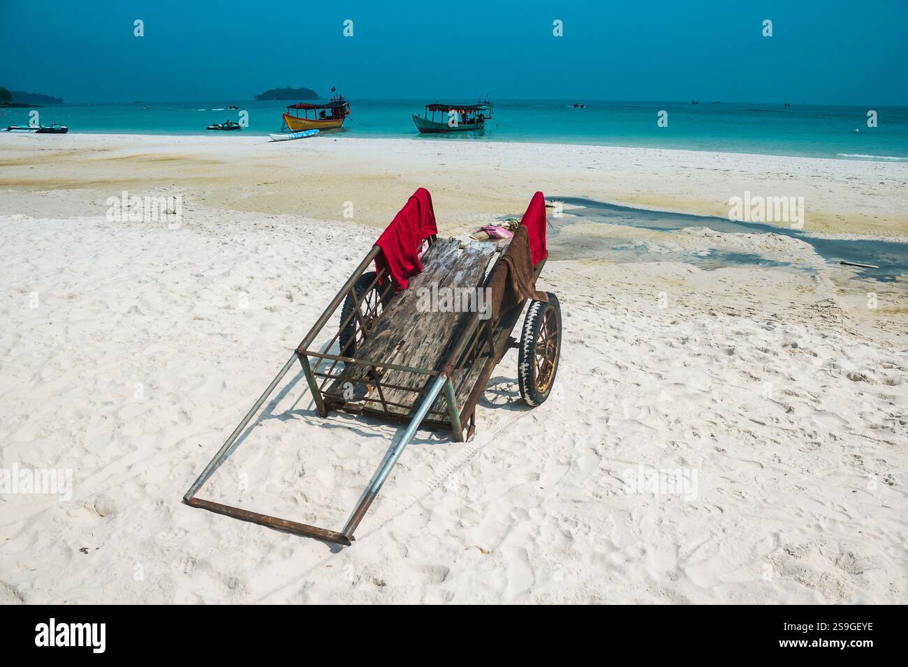 Koh Rong, Cambodia, January 24, 2025 Streets of Koh Touch, the main ...