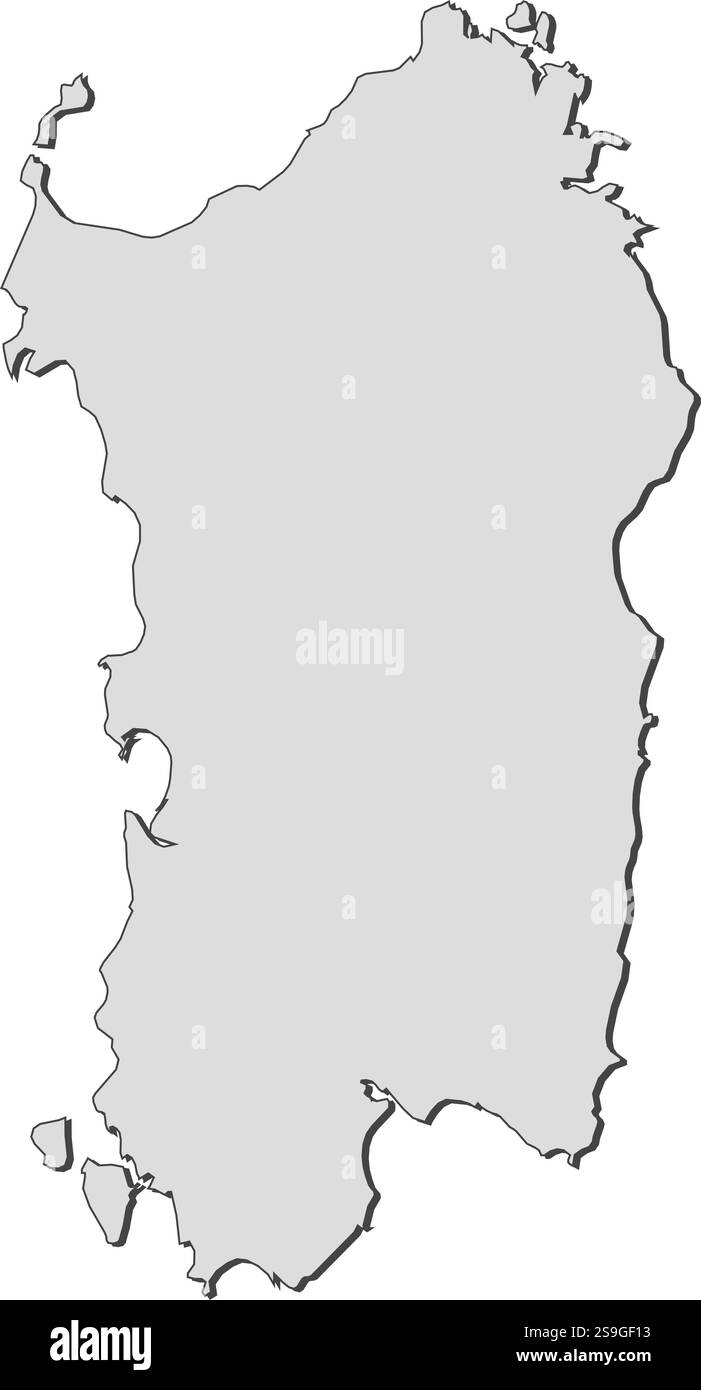 Map of Sardinia, a province of Italy Stock Vector Image & Art - Alamy