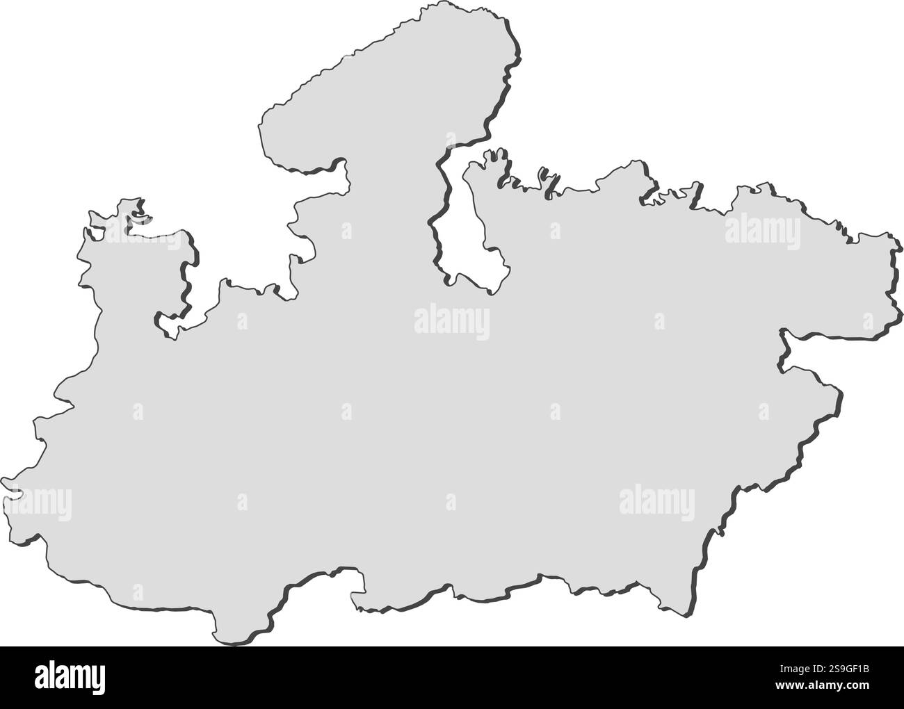 Map of Madhya Pradesh, a province of India Stock Vector Image & Art - Alamy