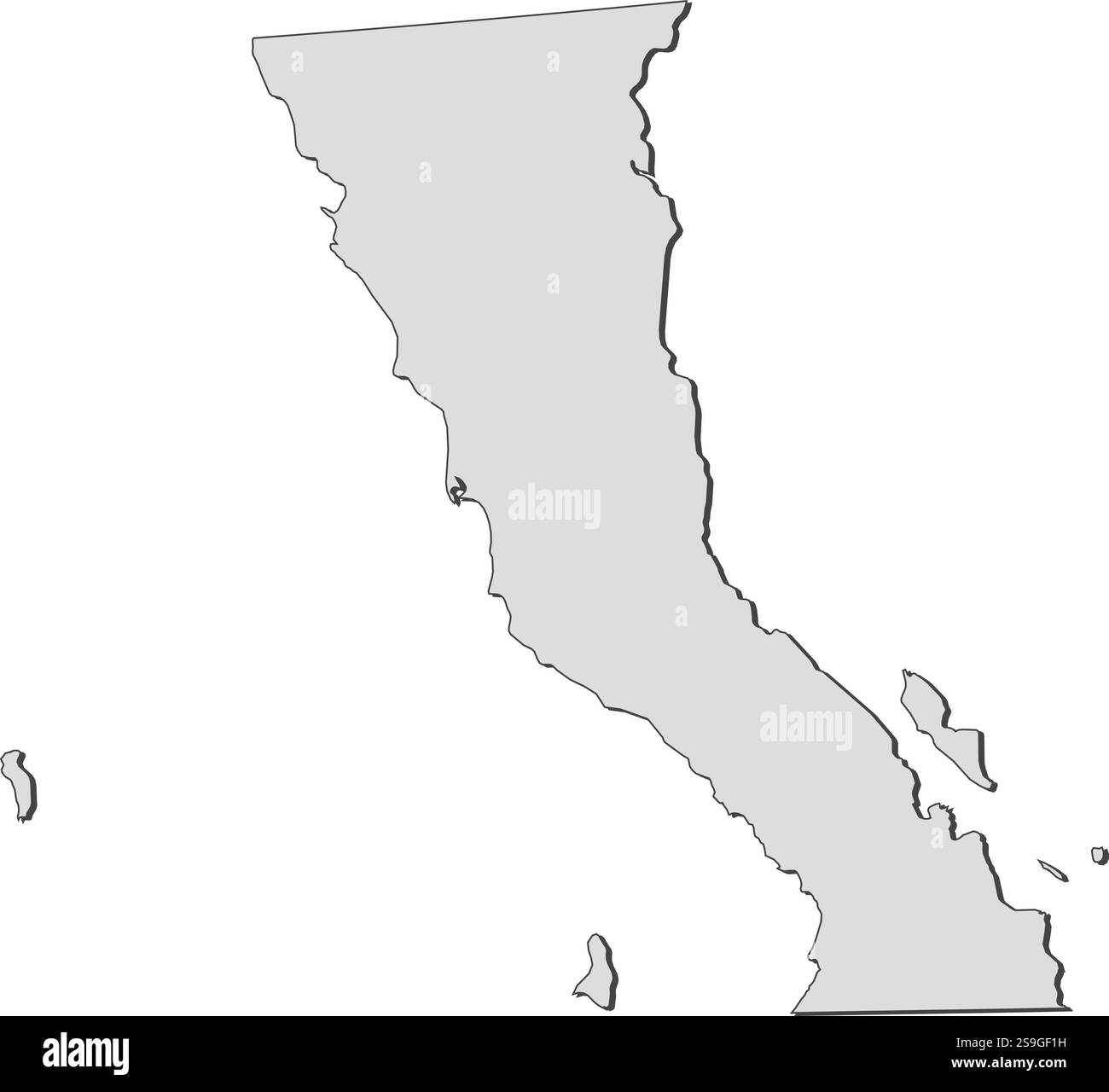 Map of Baja California, a province of Mexico Stock Vector Image & Art ...