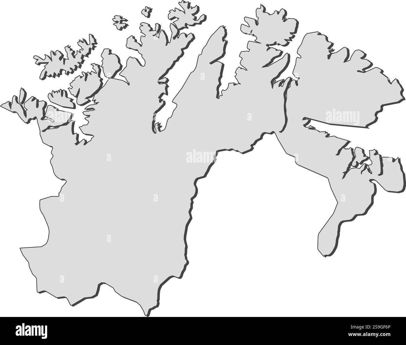 Map of Finnmark, a province of Norway Stock Vector Image & Art - Alamy