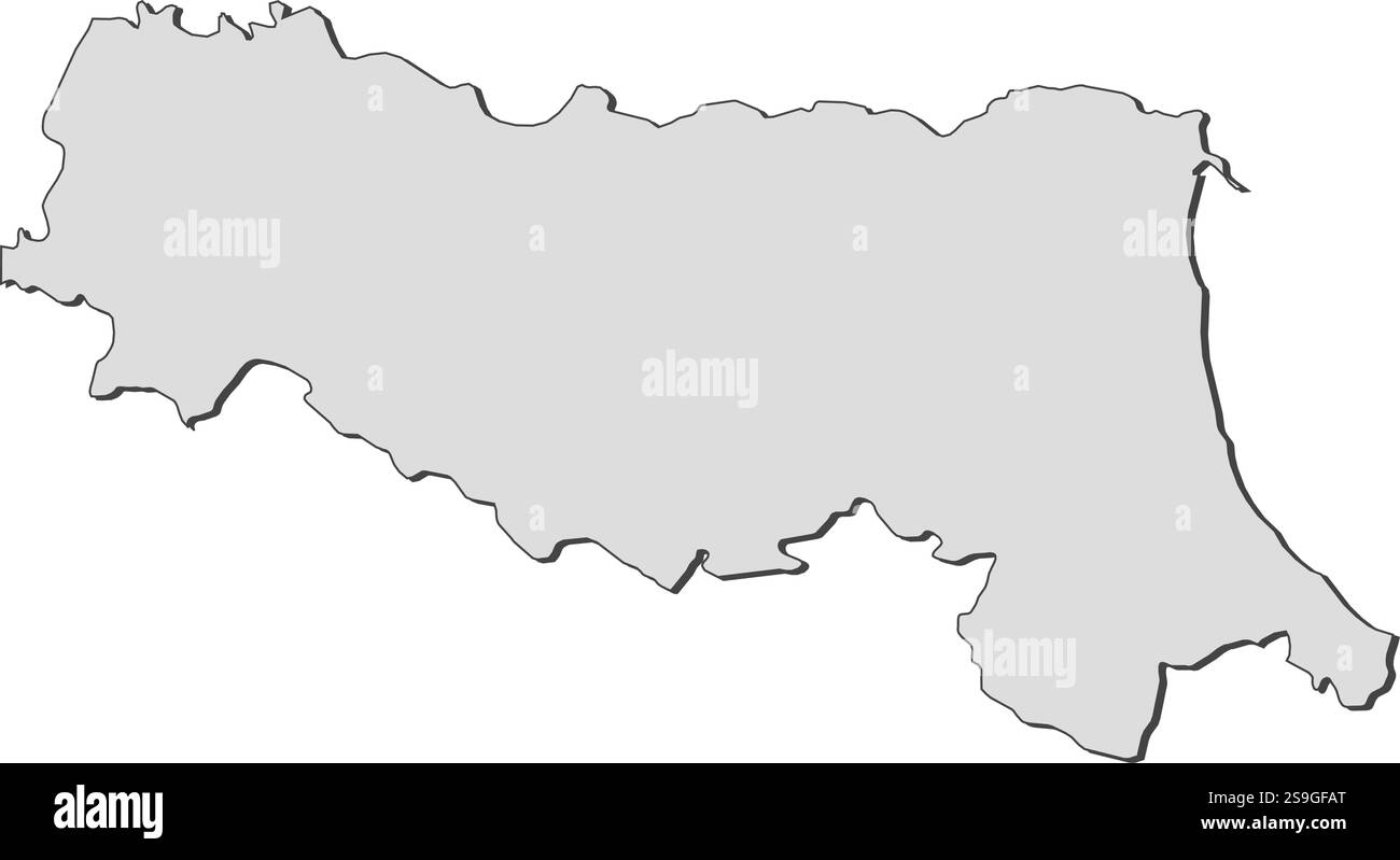 Map of Emilia-Romagna, a province of Italy Stock Vector Image & Art - Alamy