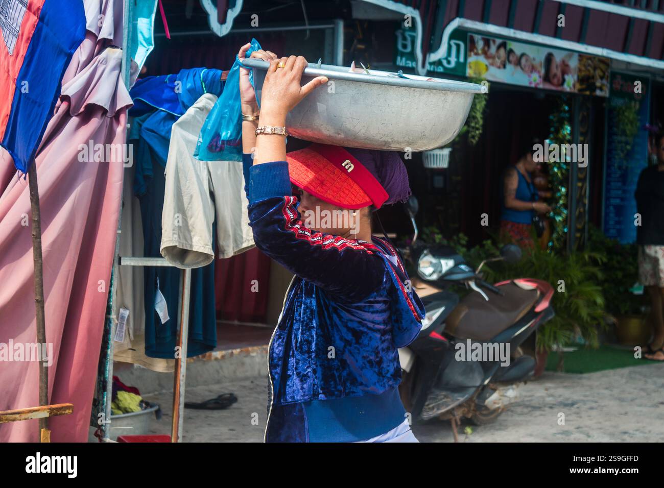 Koh Rong, Cambodia, January 24, 2025 Streets of Koh Touch, the main ...
