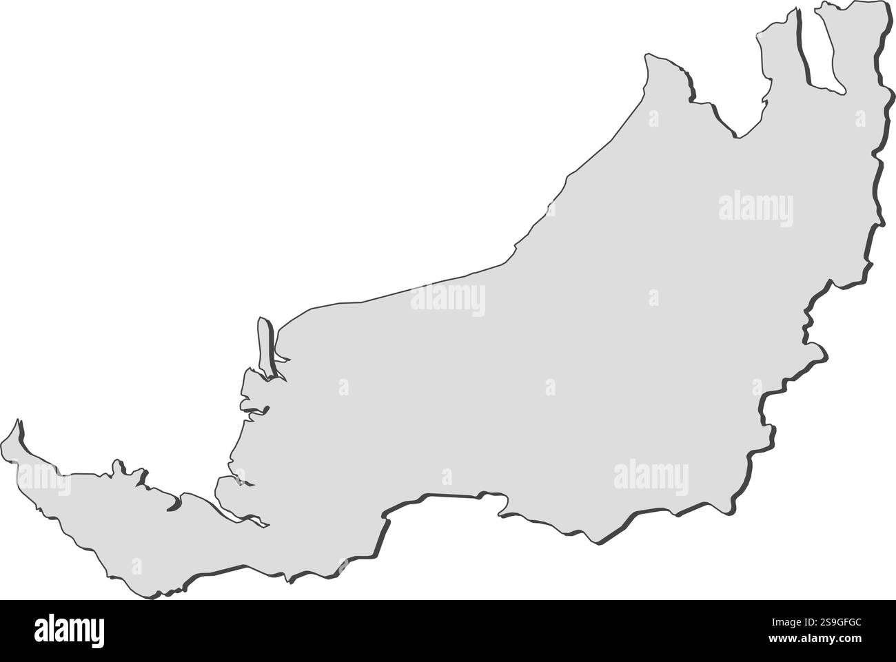 Map of Sarawak, a province of Malaysia Stock Vector Image & Art - Alamy