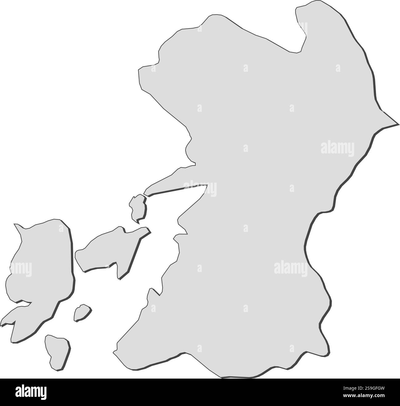 Kumamoto outline map hi-res stock photography and images - Alamy