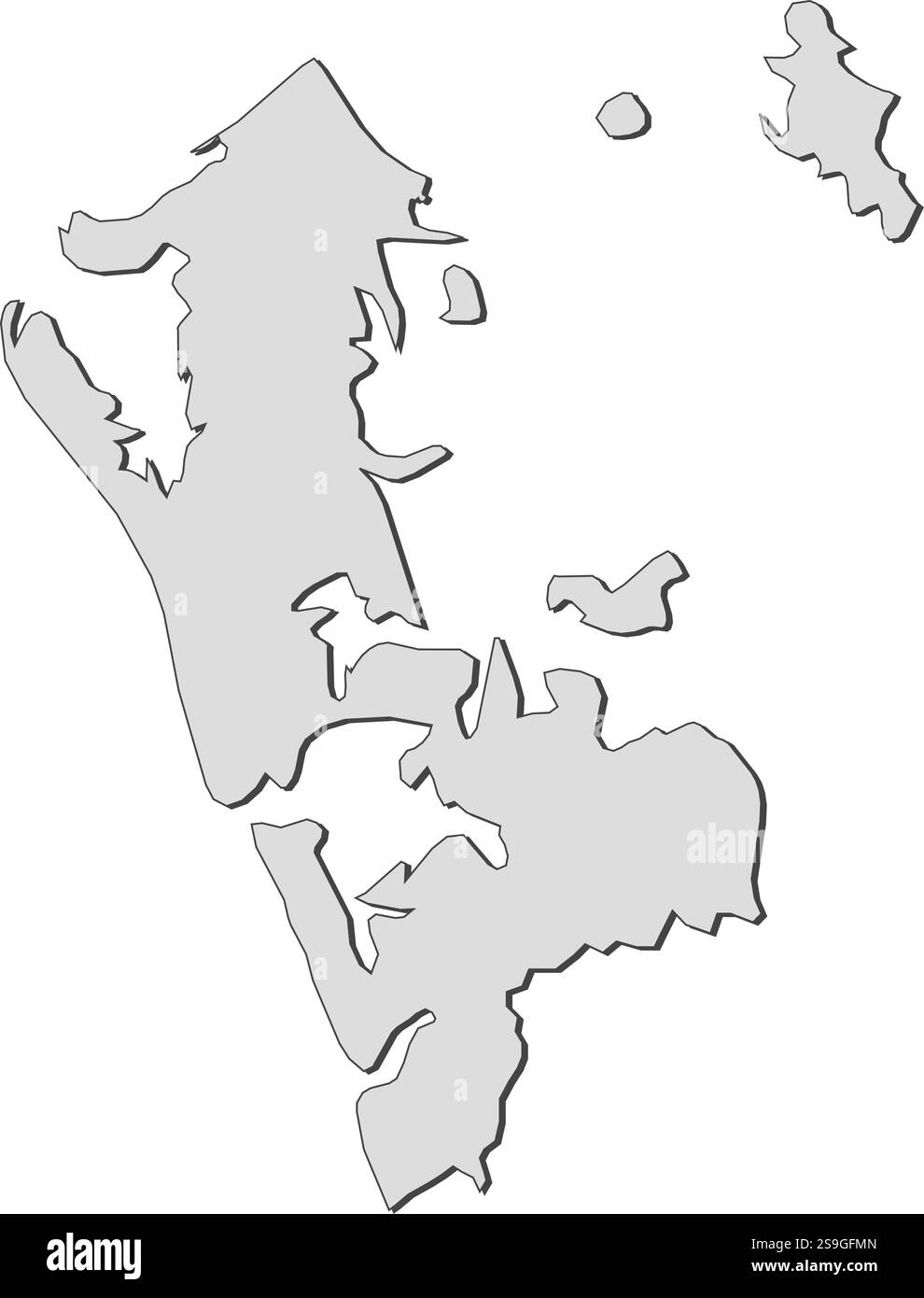 Map of Auckland, a province of New Zealand Stock Vector Image & Art - Alamy