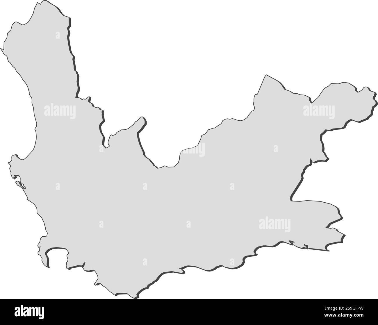 Map of Western Cape, a province of South Africa Stock Vector Image ...