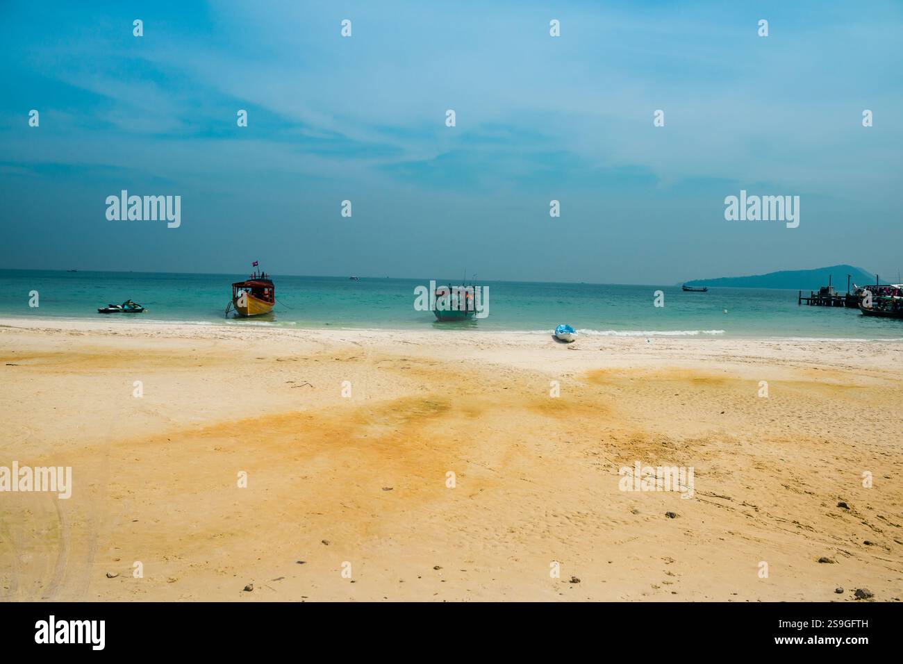 Koh Rong, Cambodia, January 24, 2025 Streets of Koh Touch, the main ...