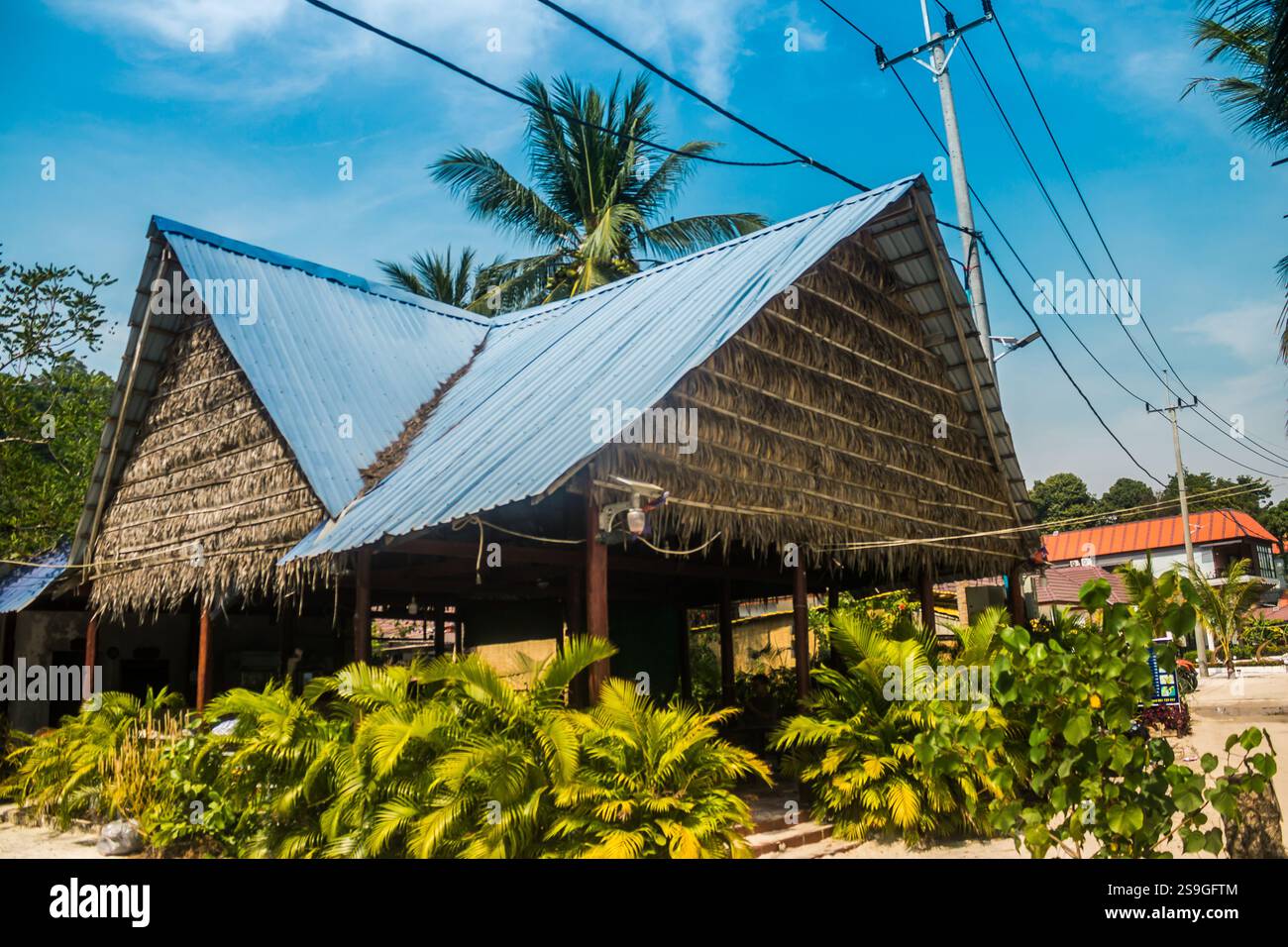 Koh Rong, Cambodia, January 24, 2025 Streets of Koh Touch, the main ...